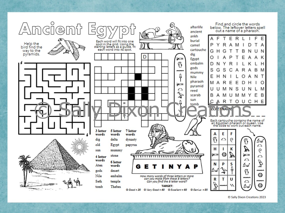 Ancient Egypt Puzzle Placemat: History Activity Sheet (PDF Digital ...