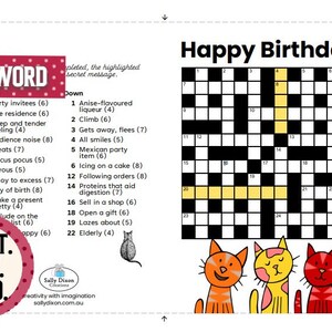 CROSSWORD Printable Card, Happy Birthday Card, PDF Digital Download ...