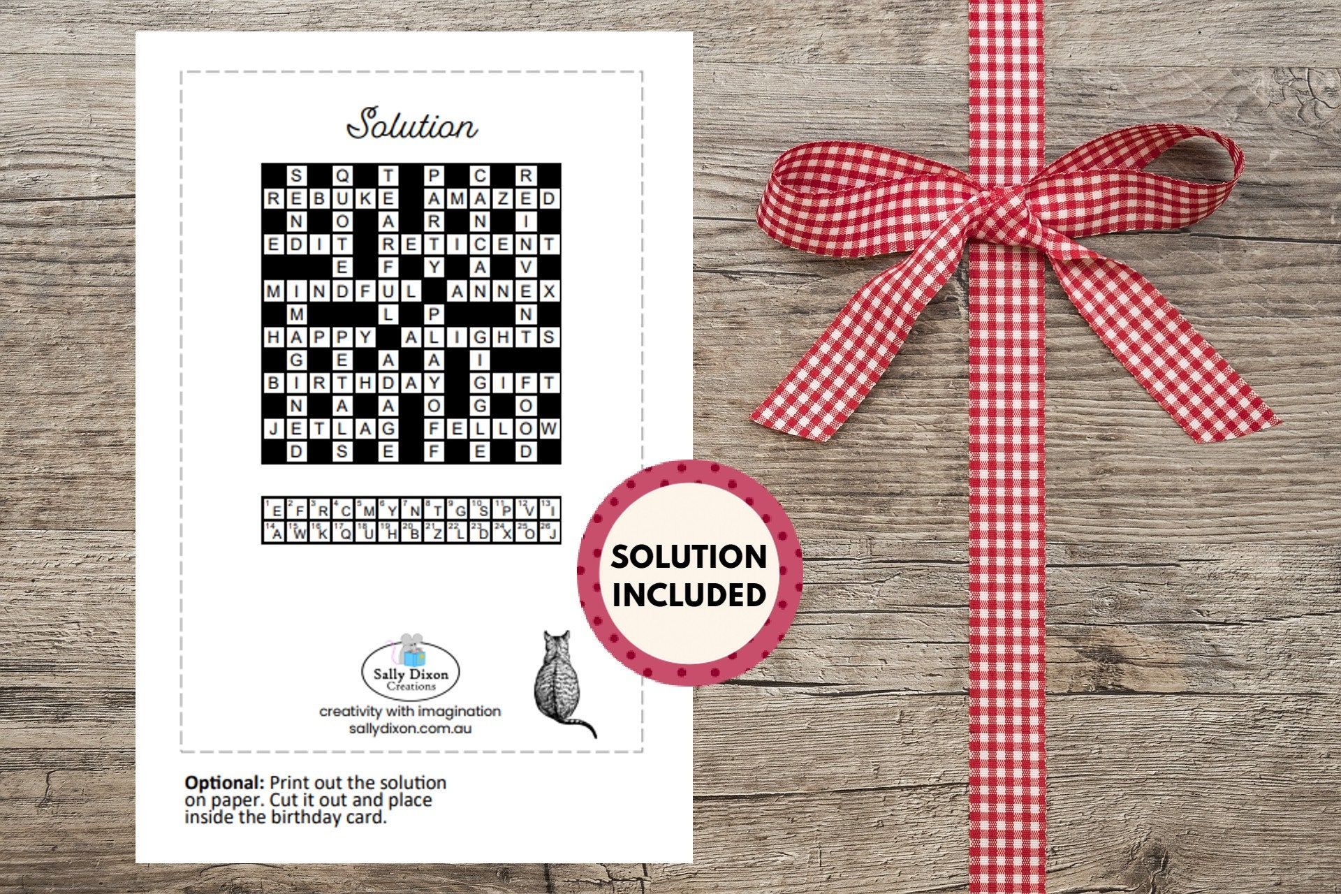 Code Word Puzzle Birthday Card: Printable Code Breaker (PDF Digital ...