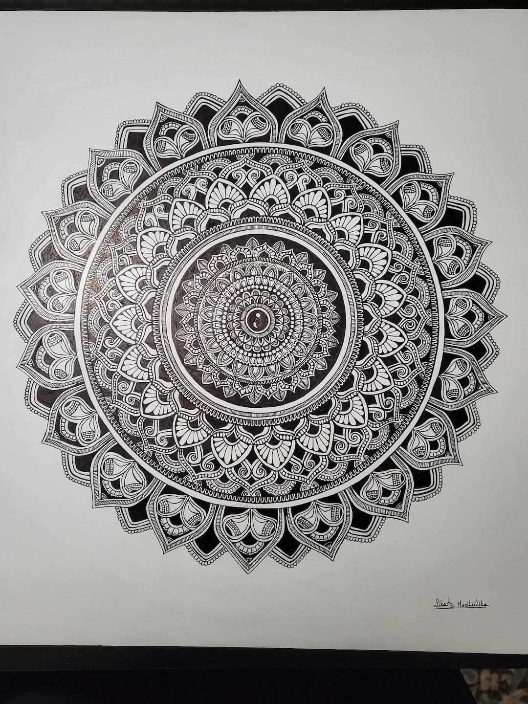 Mandala Art With Geometric Circle, Traditional Hand Made Art Work. the ...