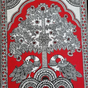 Madhubani Tree of Life - Etsy
