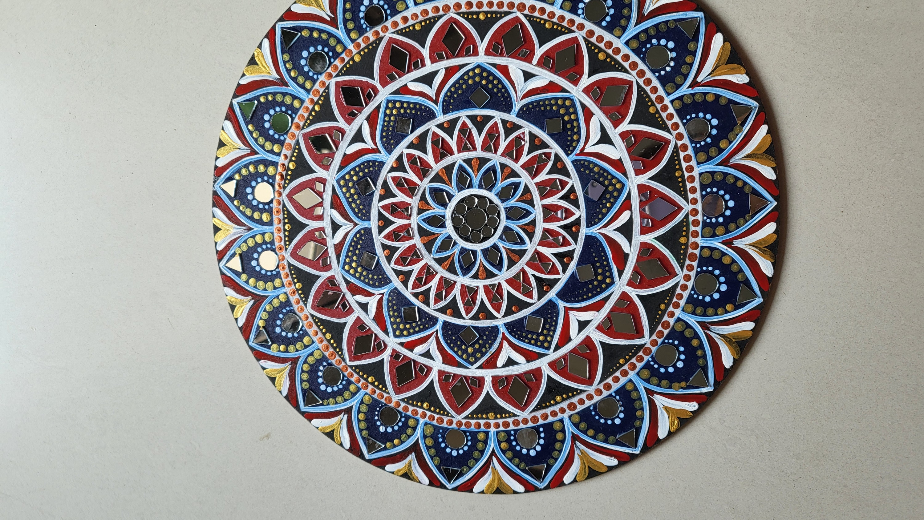 Mandala Art With Mirror Work - Etsy