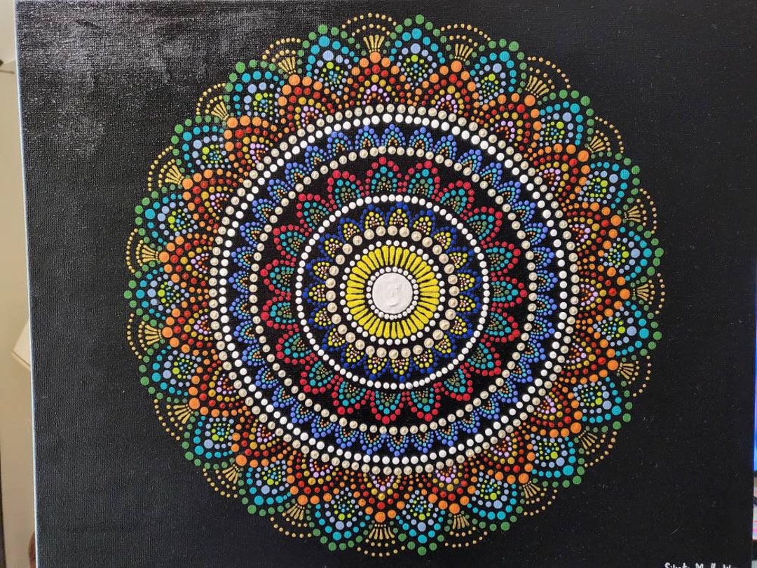 Dotted Mandala Art. It Represents the Beauty and Colors of Universe. It ...