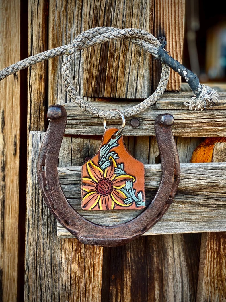Cow Ear Tag Keychains - Etsy