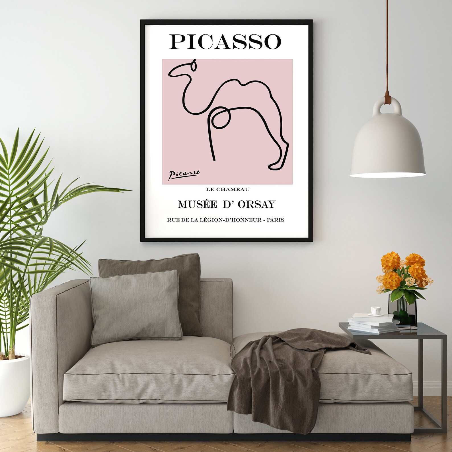 Picasso - Camel, Exhibition Vintage Line Art Poster, Minimalist Line Drawing, Ideal Home Decor ...