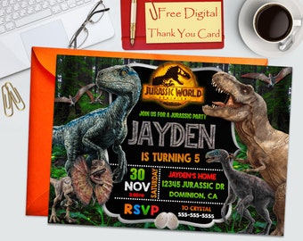 Jurassic World Dominion Birthday Invitation - Etsy Canada