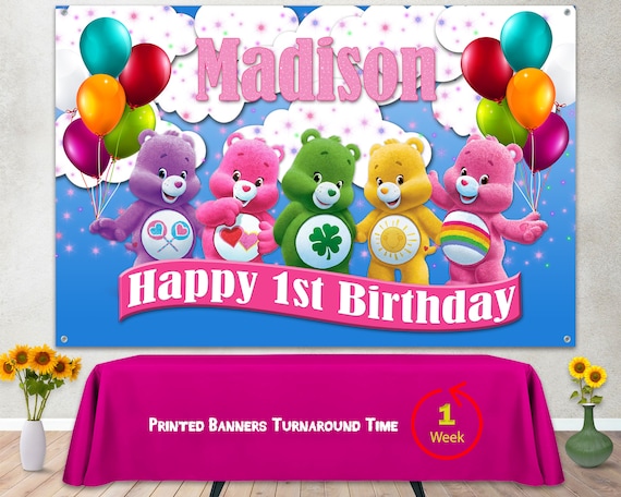 Care Bears Birthday Banner Birthday Banner Party Banner Etsy