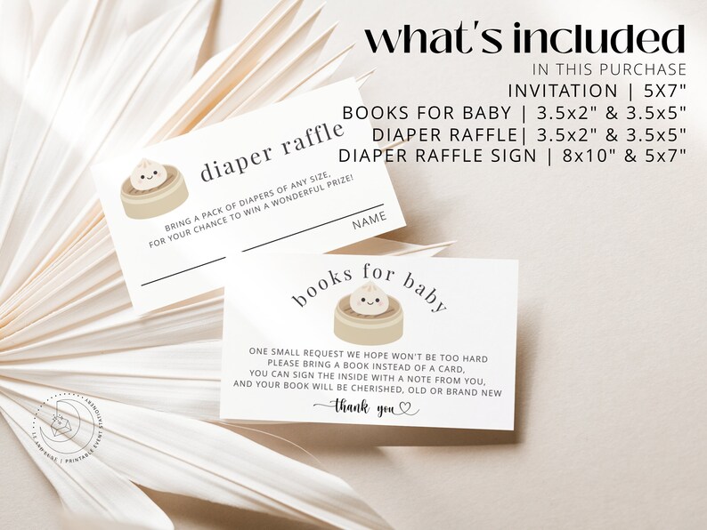 Little Dumpling Baby Shower Invitation Set, Books for Baby, Diaper ...