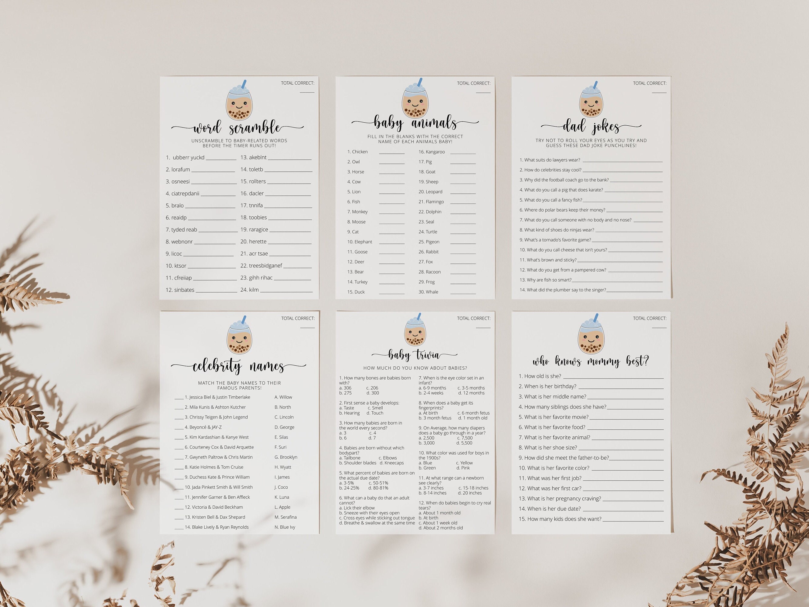 Boba Bubble Tea Baby Shower Games, A Little Cu-tea Baby Shower ...