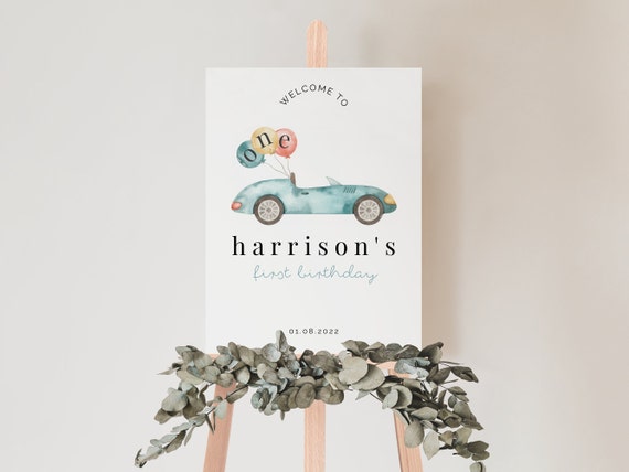 Fast One Birthday Welcome Sign Race Car 1st Birthday Race - Etsy