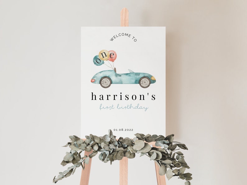 Fast One Birthday Welcome Sign, Race Car 1st Birthday, Race Car Party ...