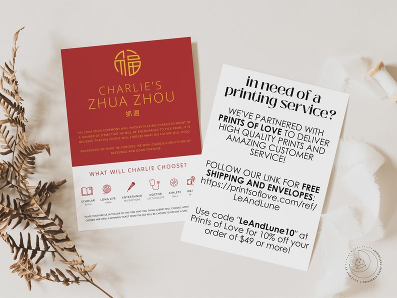 Zhua Zhou Set Red Zhua Zhou Sign Raffle and Labels Chinese - Etsy