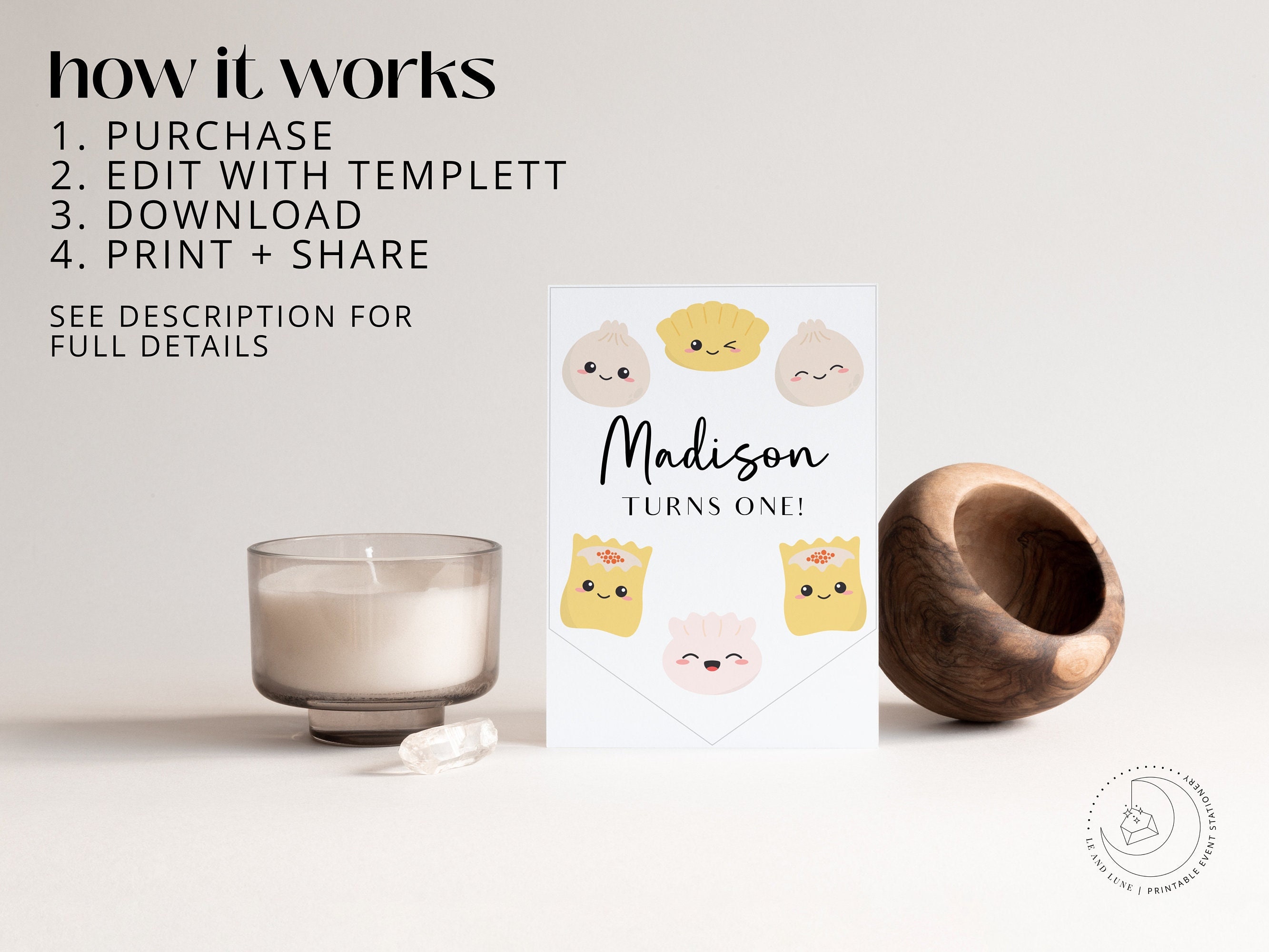 Dim Sum Dumpling Happy Birthday Banner, Dim Sum Party Decor, Dumpling ...