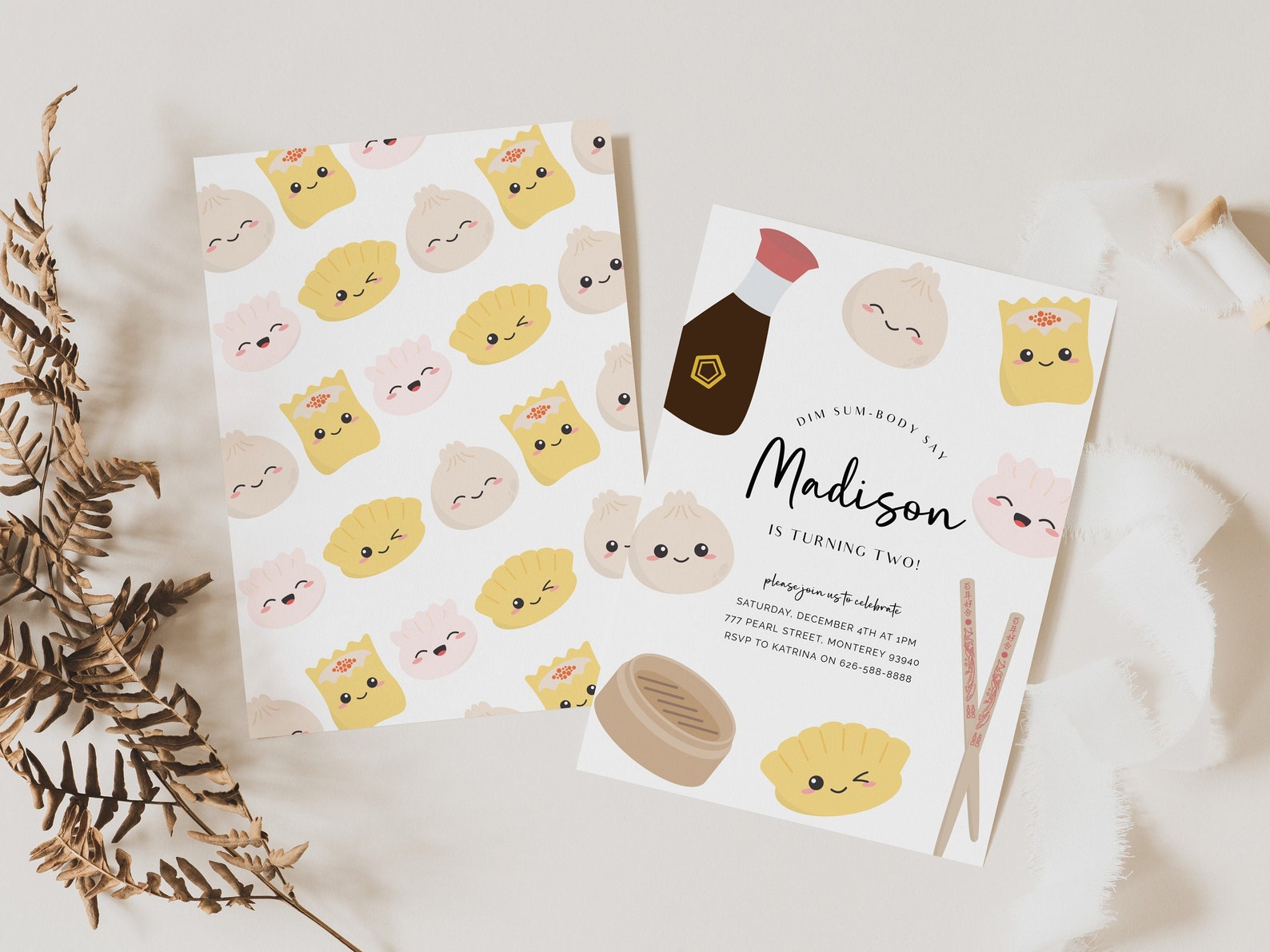 Dim Sum Dumpling Birthday Invitation Dumpling Party Invite - Etsy