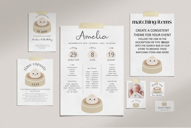 Dumpling Happy Birthday Banner Bao 1st Birthday Party - Etsy