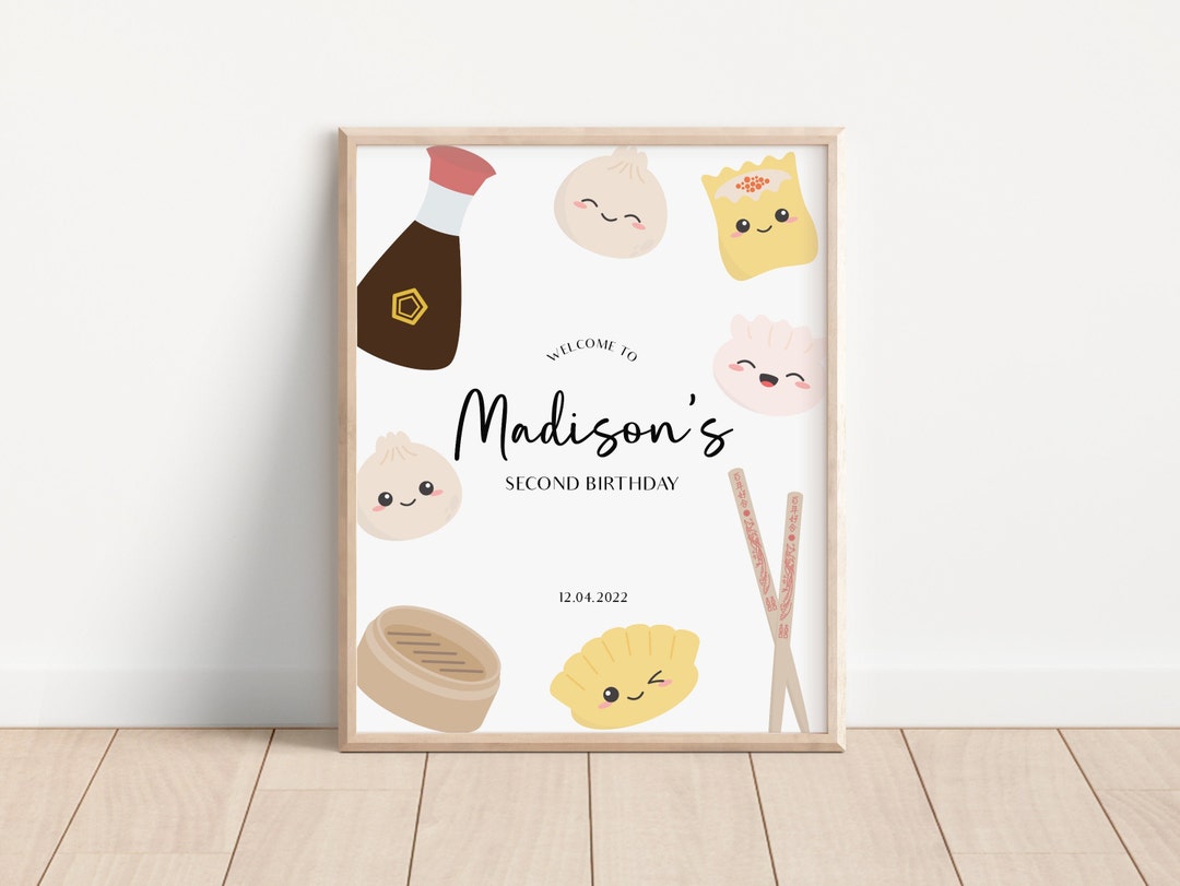 Dim Sum Welcome Sign, Little Dumpling Birthday Party Decor, Bao Baby ...