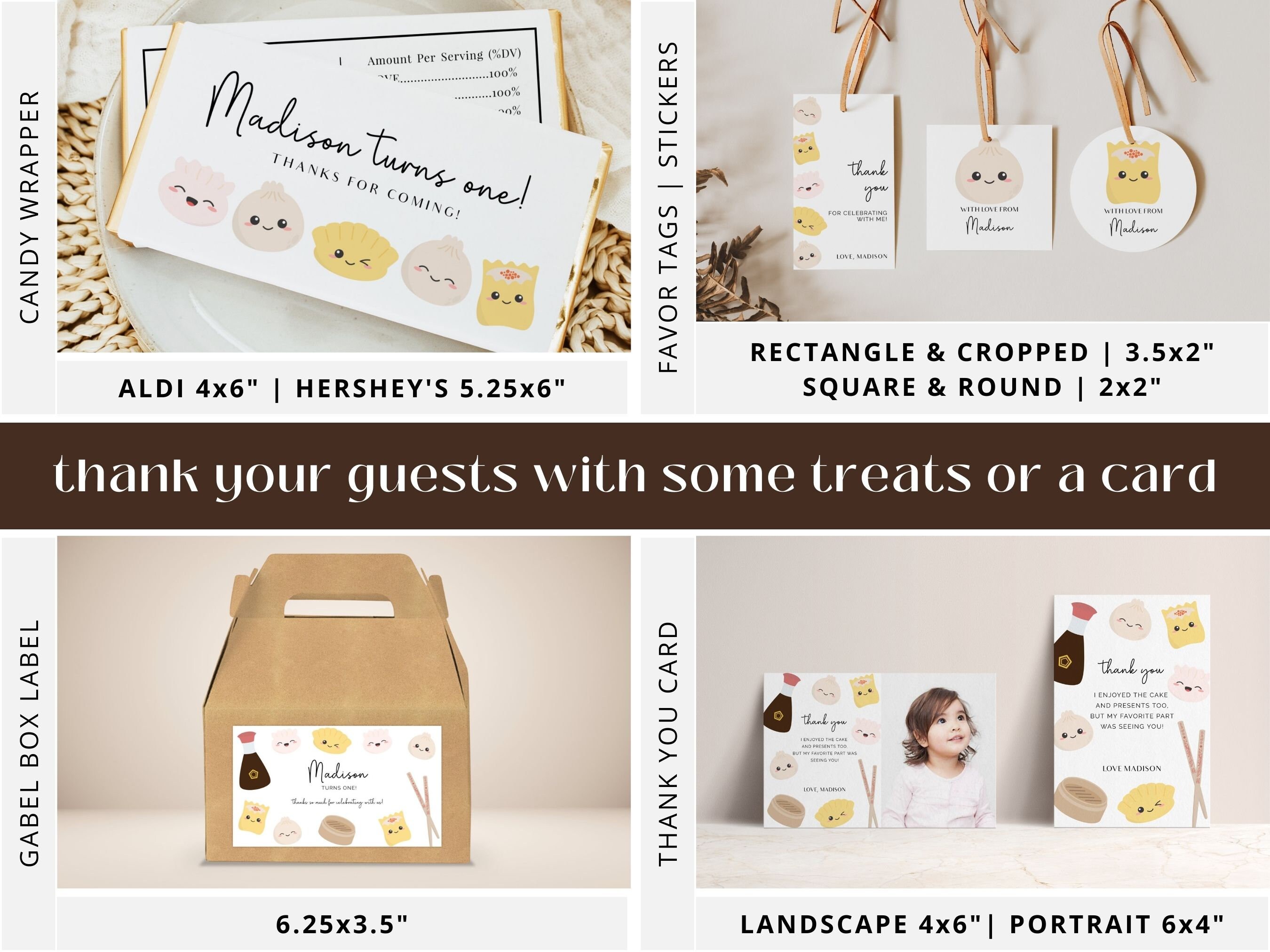 Dim Sum 1st Birthday Inviation Bundle, Little Dumpling Turns One ...