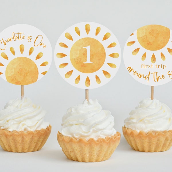 Sun Cupcake Toppers - Etsy