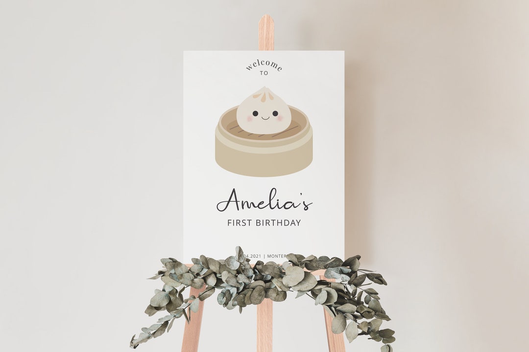 Dumpling Welcome Sign, Dumpling 1st Birthday, Bao Baby Shower, Instant ...