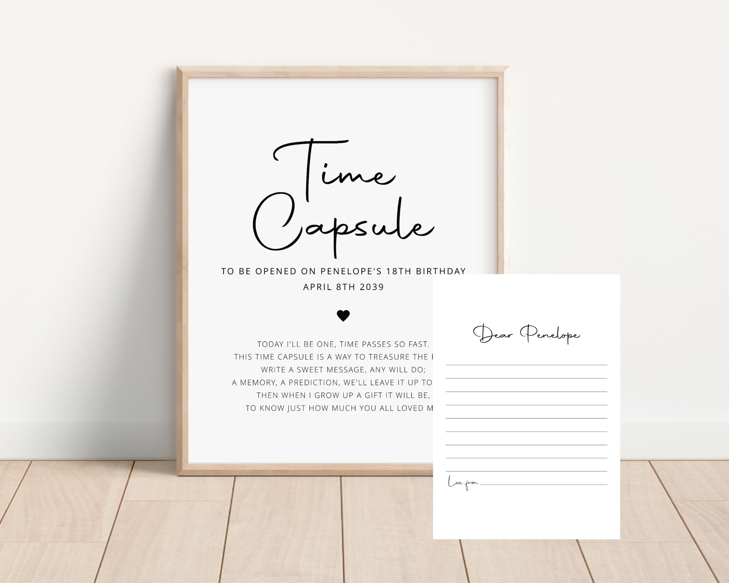 Minimalist Time Capsule Modern Birthday Time Capsule Simple - Etsy