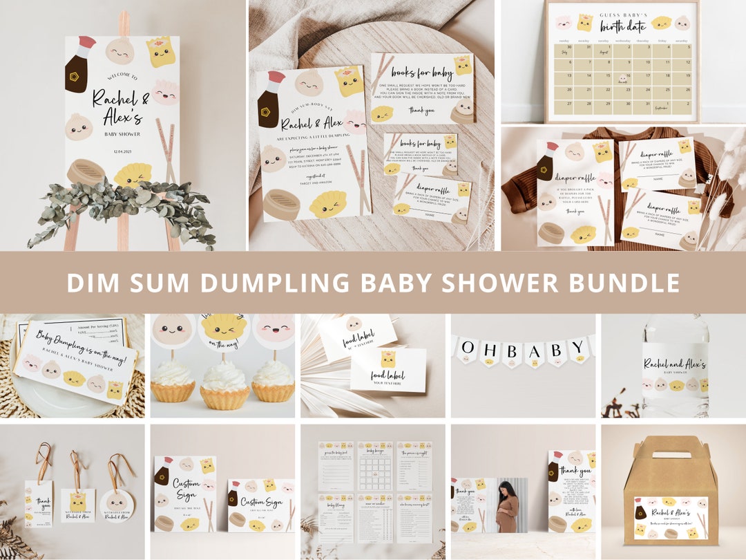 Dumpling Baby Shower Bundle, Little Dumpling on the Way Baby Sprinkle ...