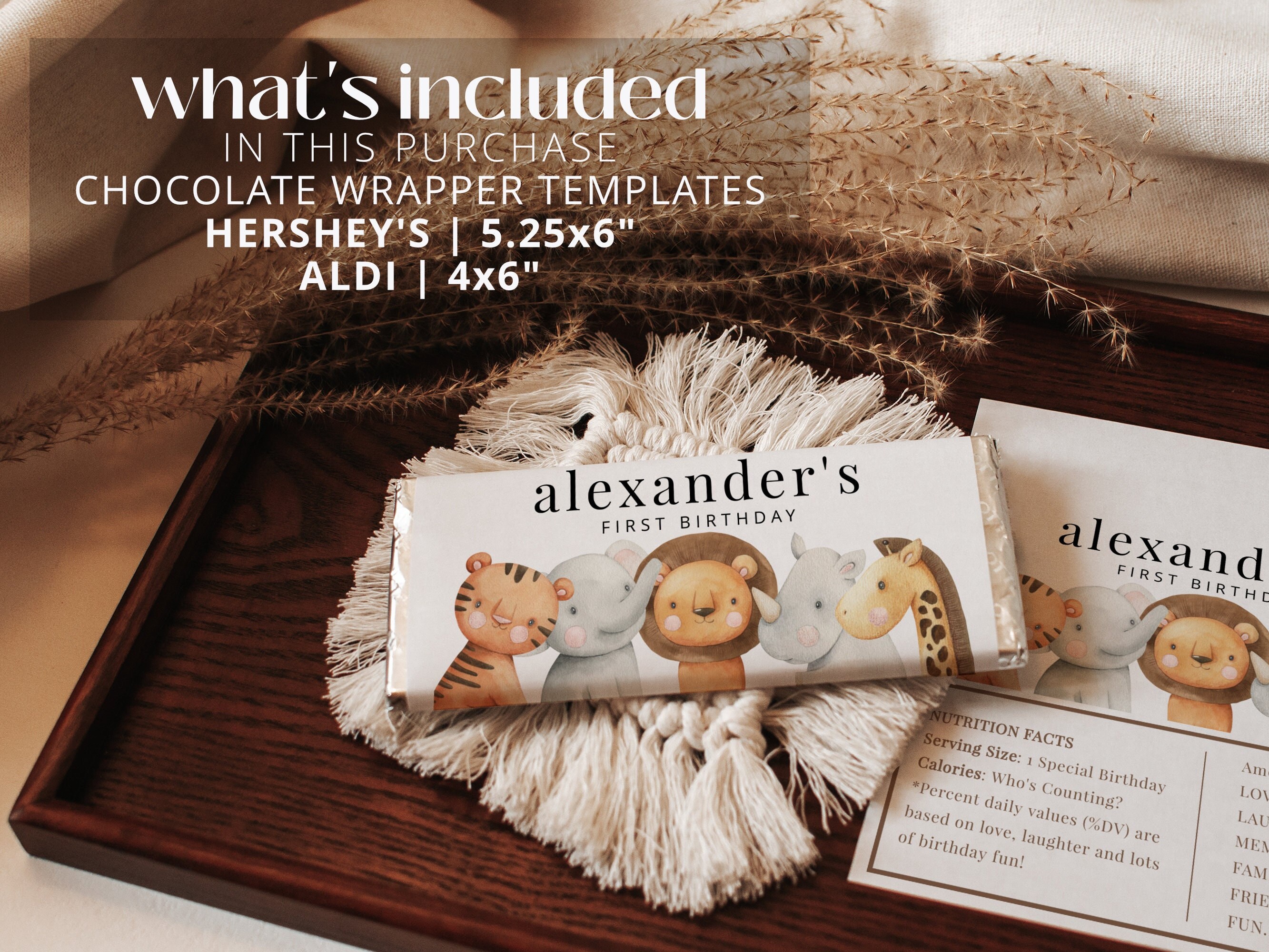 Safari Chocolate Bar Wrapper Jungle Candy Wrapper Wild One - Etsy