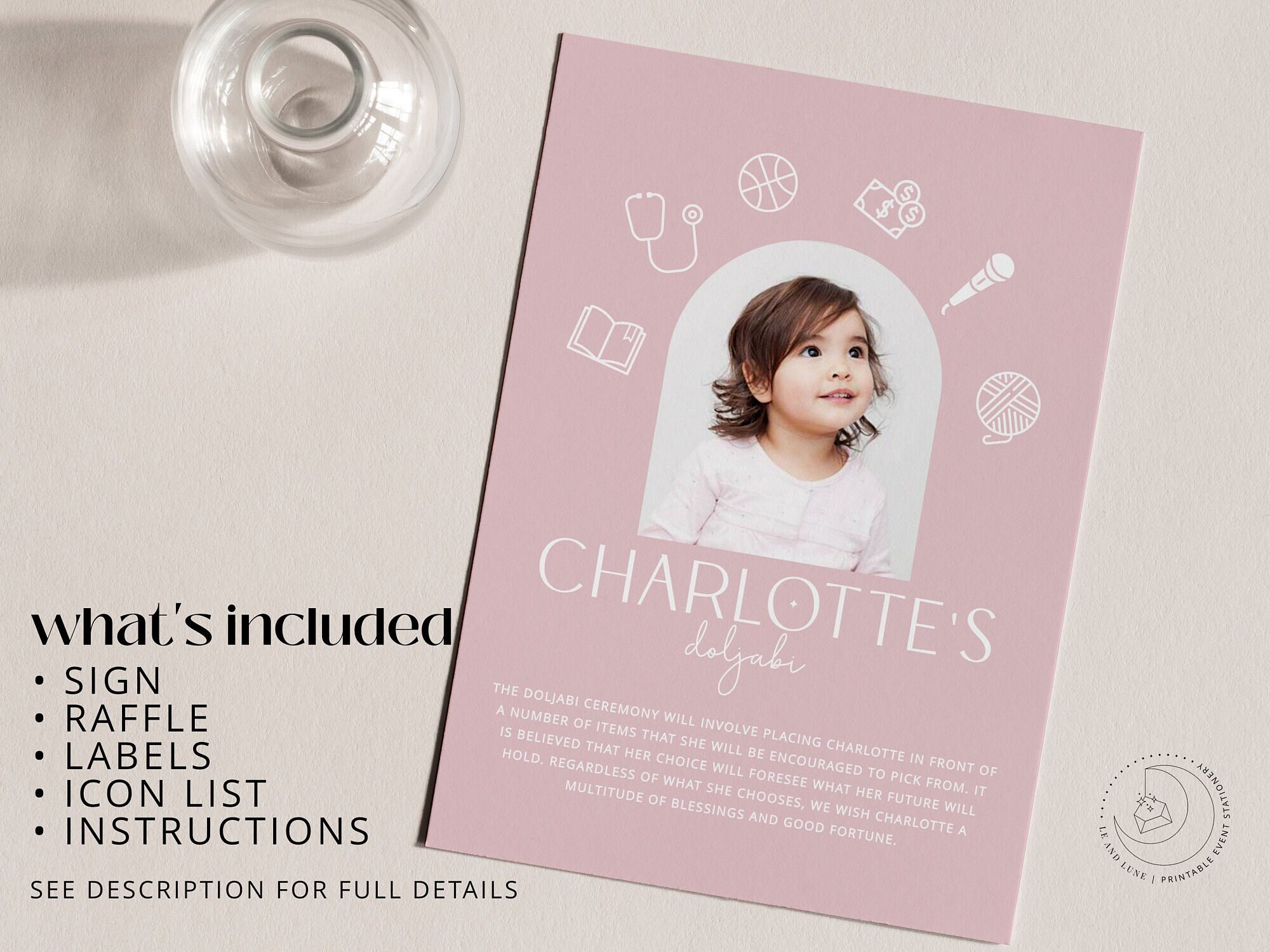 Modern Girl Doljabi Board With Photo Editable Zhua Zhou Sign - Etsy