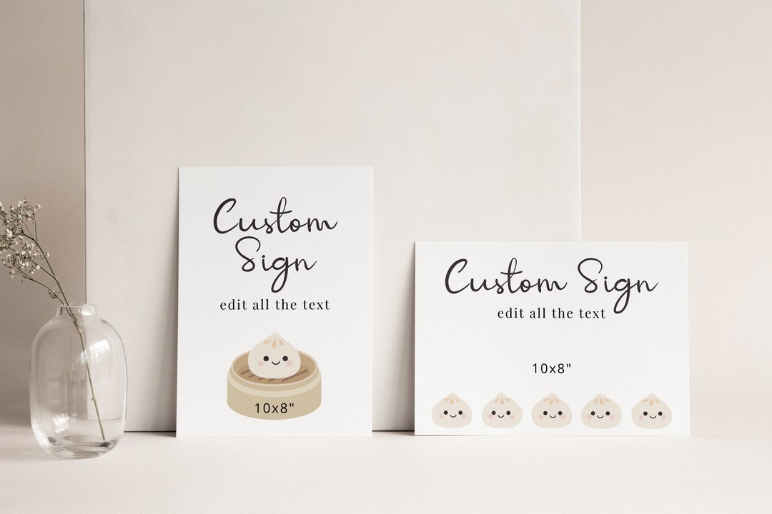 Editable Little Dumpling Poster, Dumpling 1st Birthday Sign, Bao Baby ...