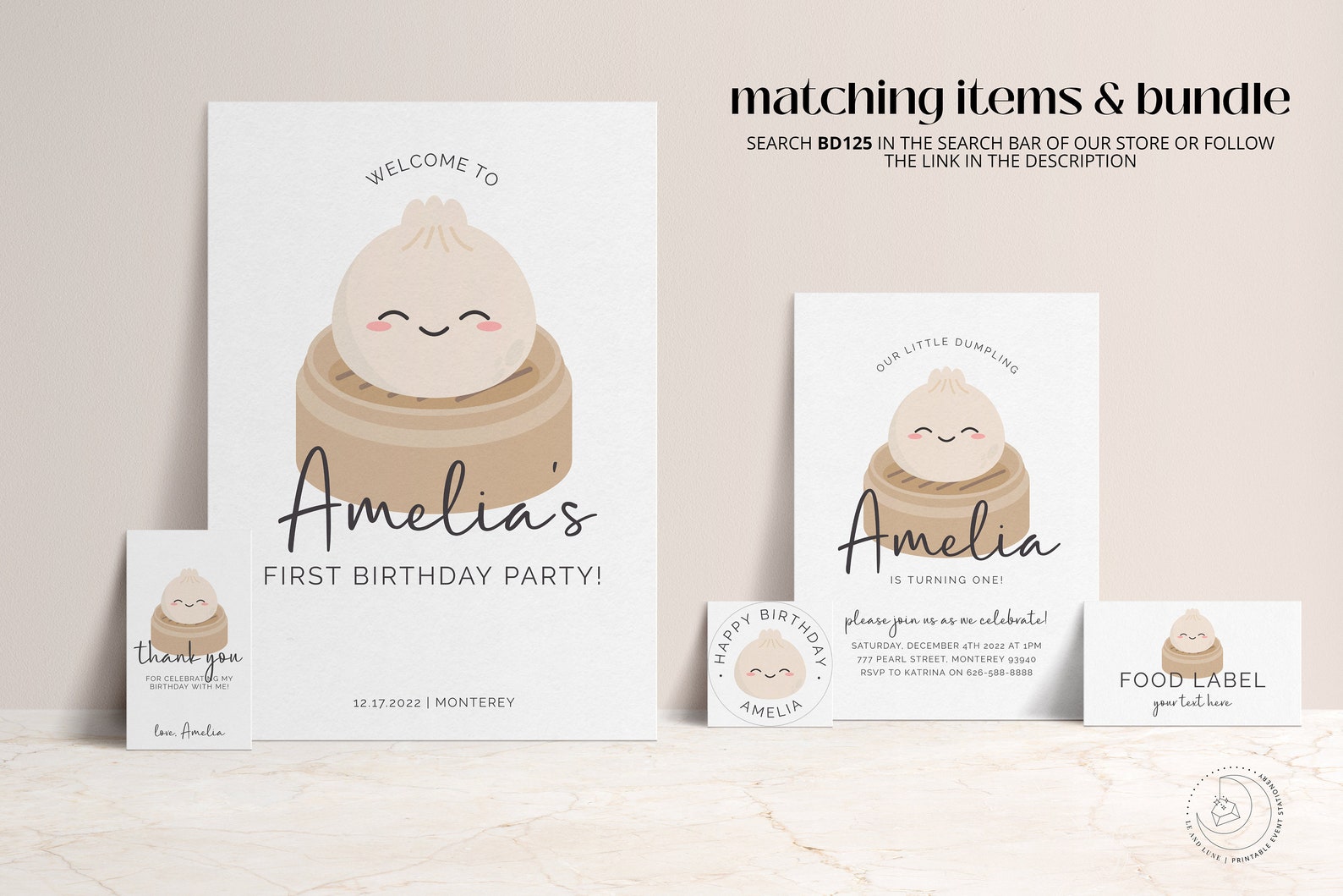 Dumpling Birthday Invitation Bao Birthday Party Invite Dim - Etsy