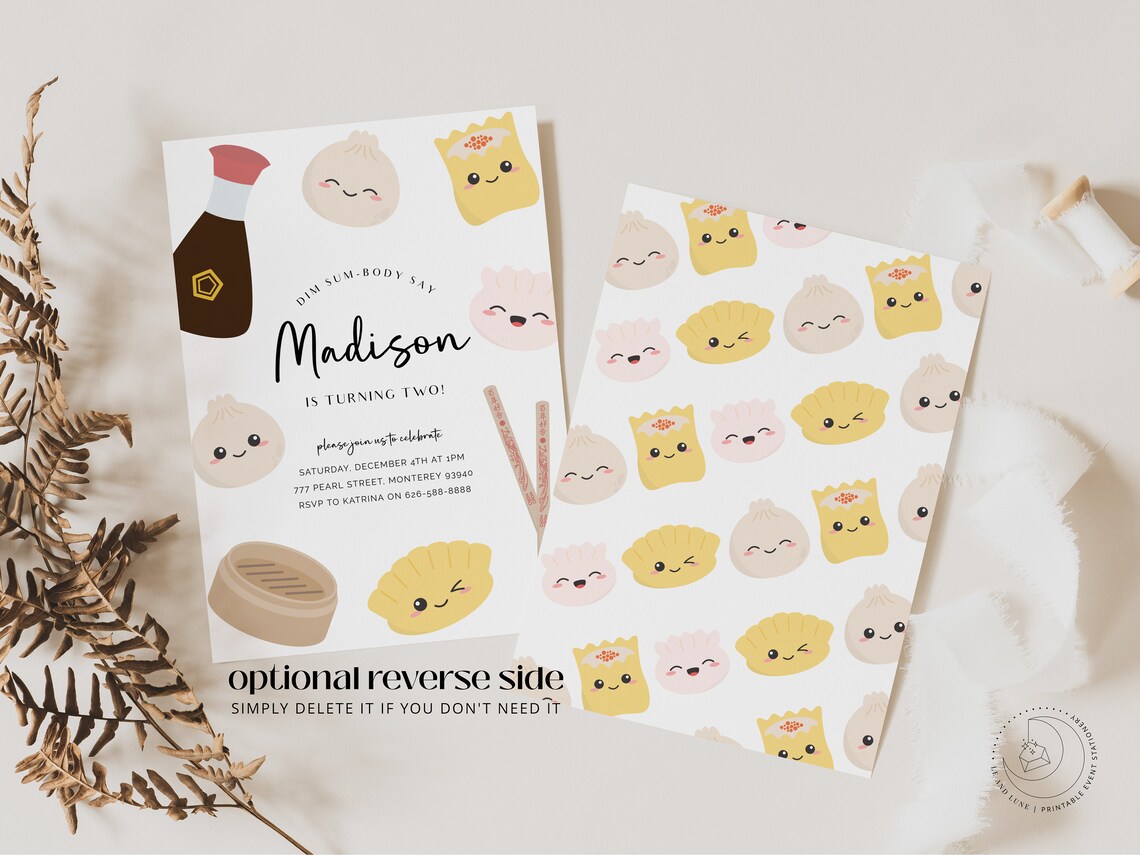Dim Sum Dumpling Birthday Invitation Dumpling Party Invite - Etsy