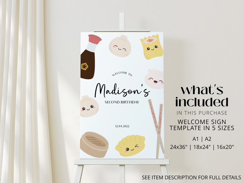 Dim Sum Welcome Sign Little Dumpling Birthday Party Decor - Etsy