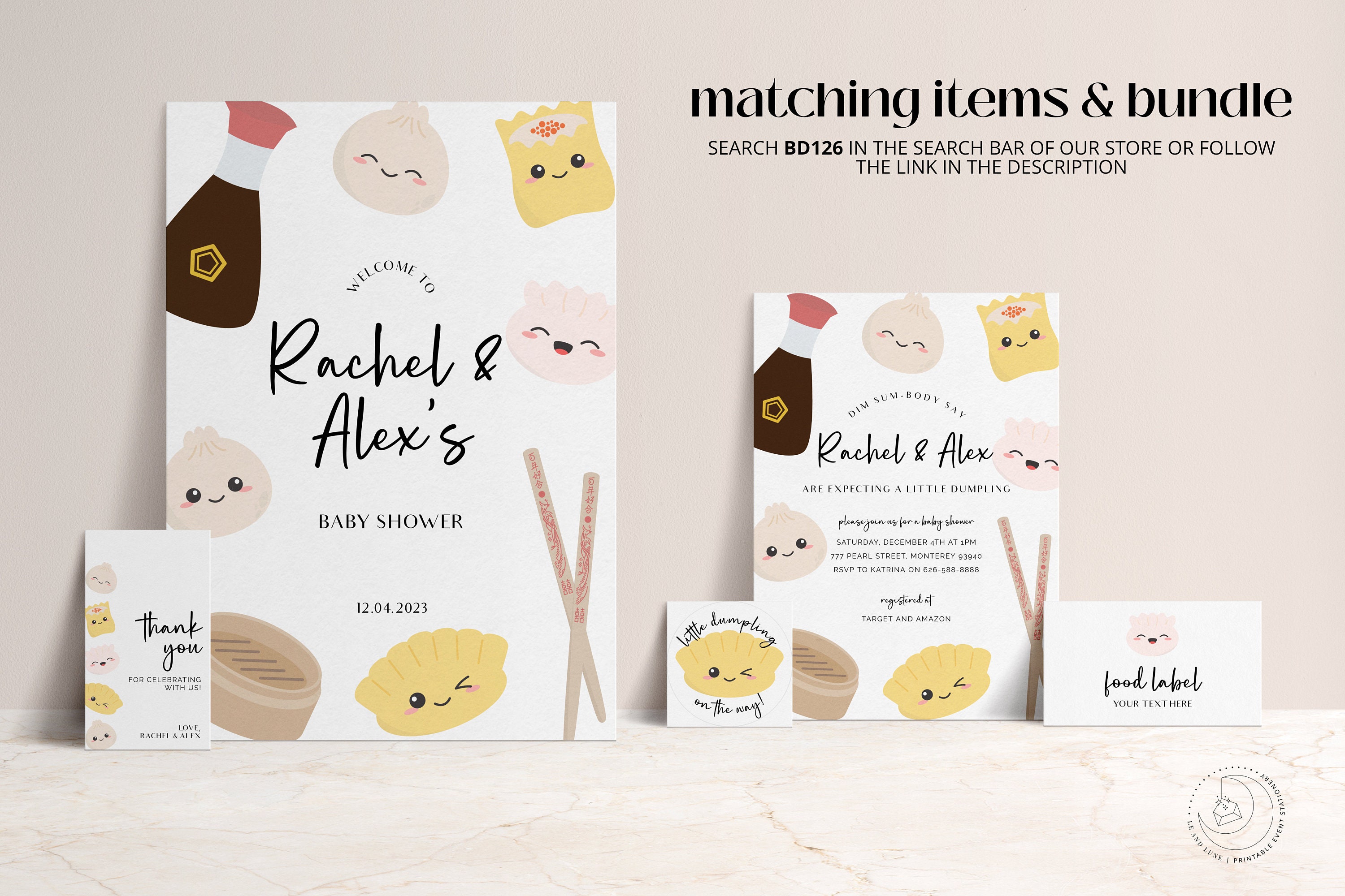 Dim Sum 1st Birthday Inviation Bundle, Little Dumpling Turns One ...