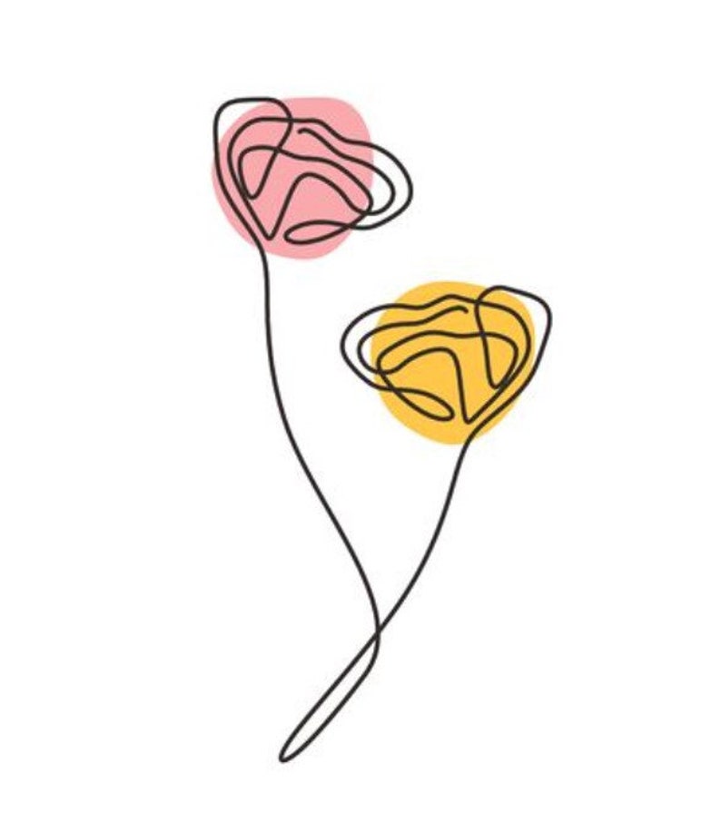 Continuous One Line Flower Minimalist Design Illustration Beauty Symbol ...