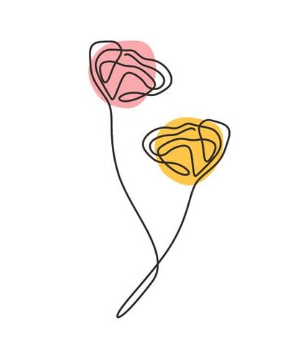 Continuous One Line Flower Minimalist Design Illustration Beauty Symbol ...