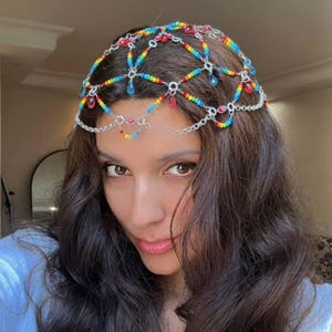 Rainbow Swarovski Headpiece – Handmade Festival-boho Crown - Etsy