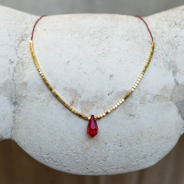 Red Crystal Pendant - Etsy
