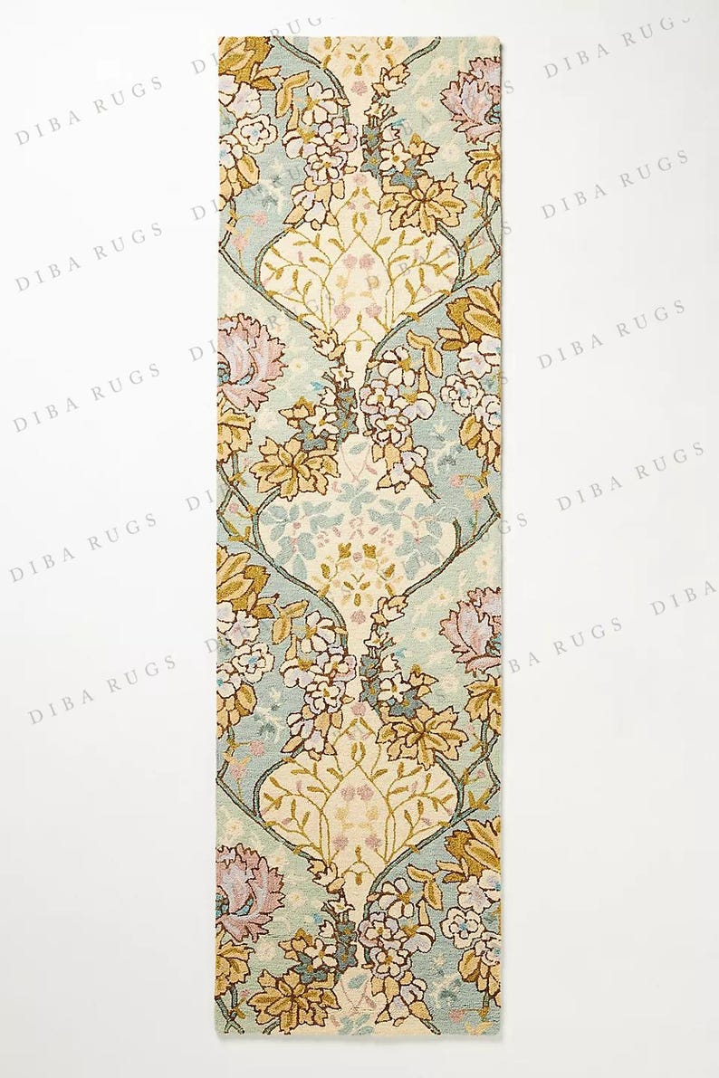 Besiana Sage Floral Hand Tufted Wool Rug for Living Room, Area Rugs for ...