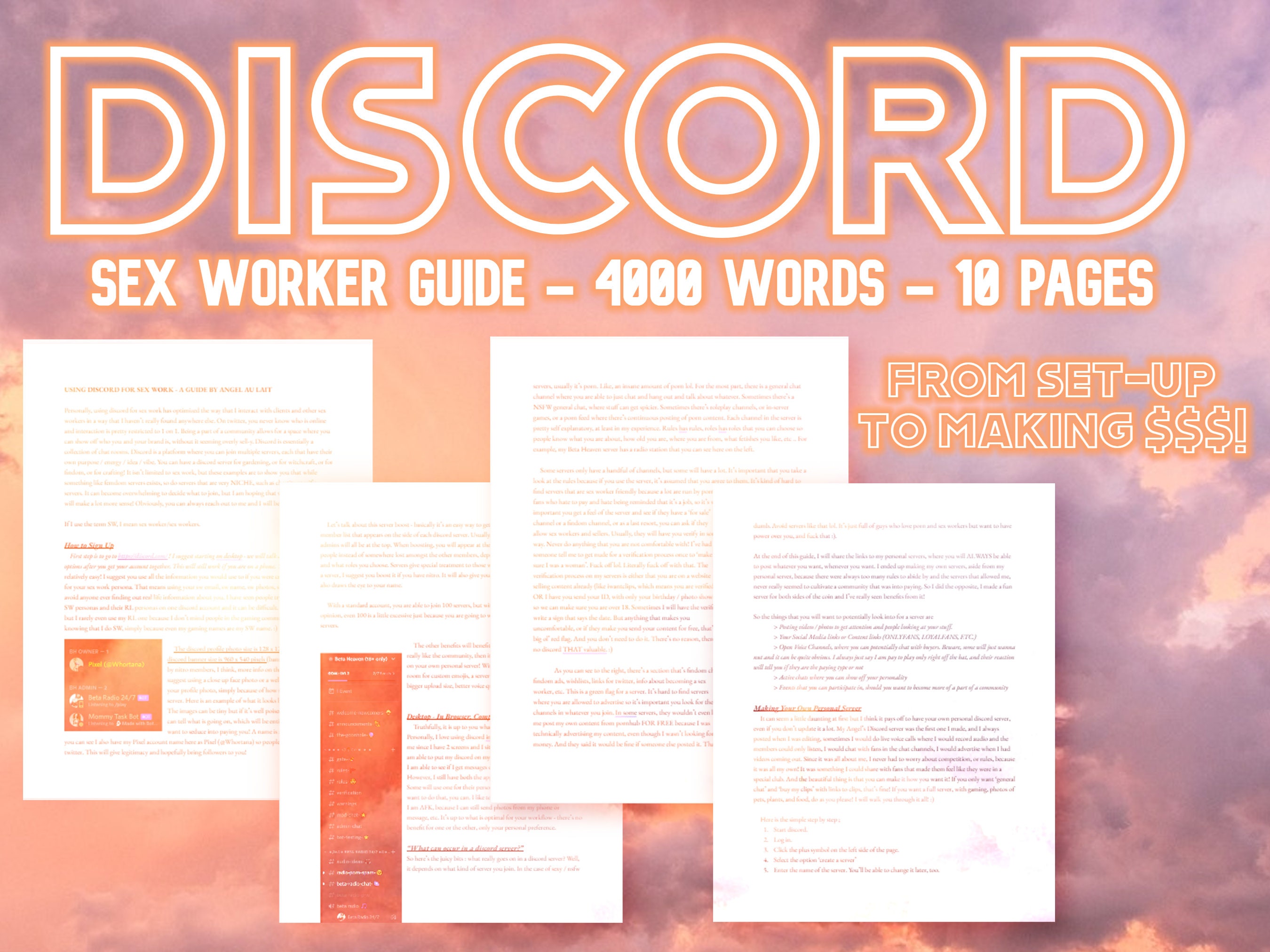 Discord For The Sex Worker A Comprehensive And Long Guide 10 Pages Etsy
