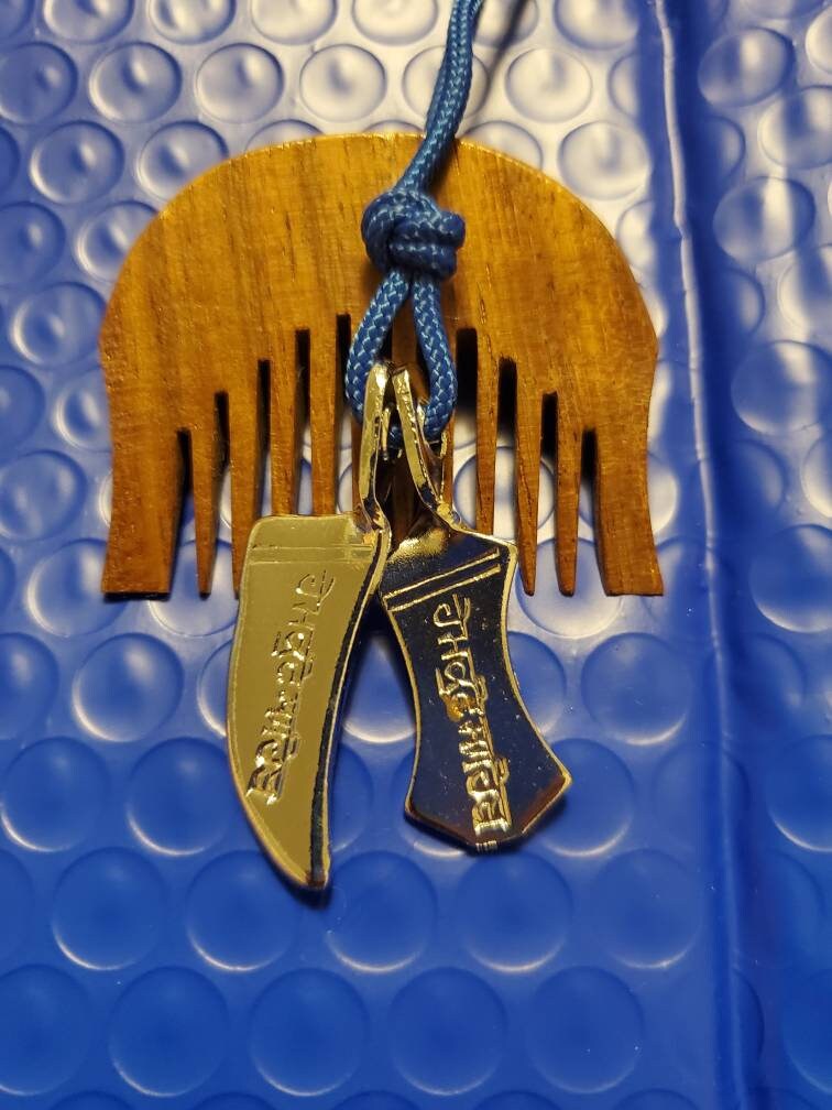 Sikh Medium Size Wooden Kanga With Khanda and Kirpan Charms ...