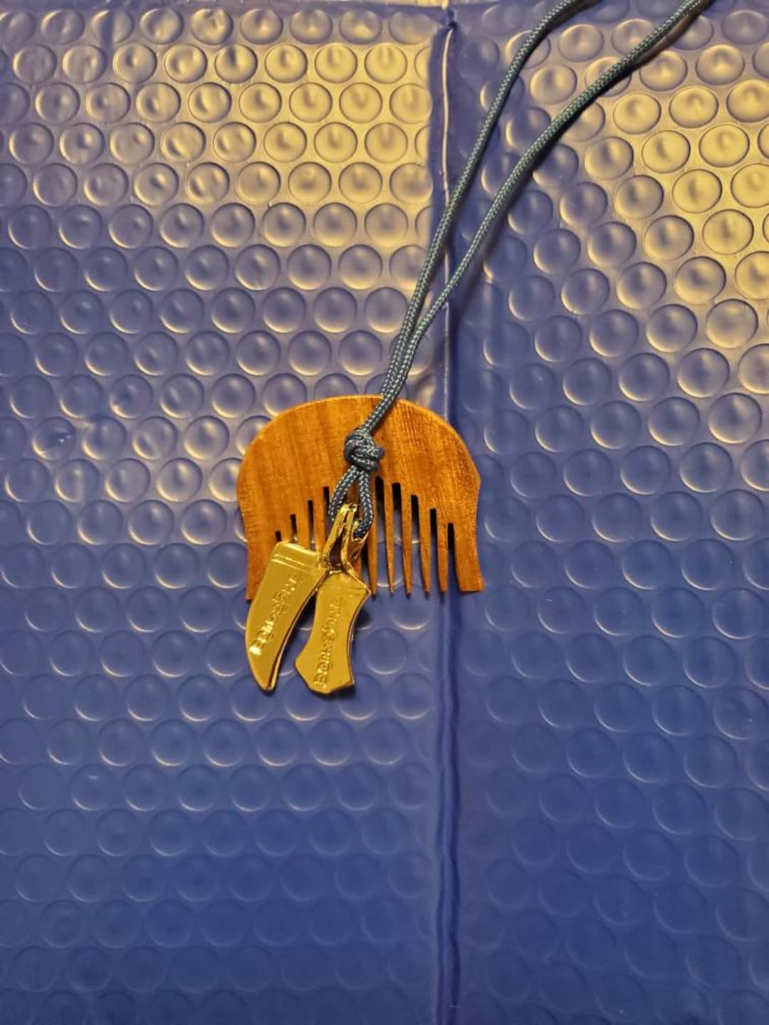 Sikh Medium Size Wooden Kanga With Khanda and Kirpan Charms ...