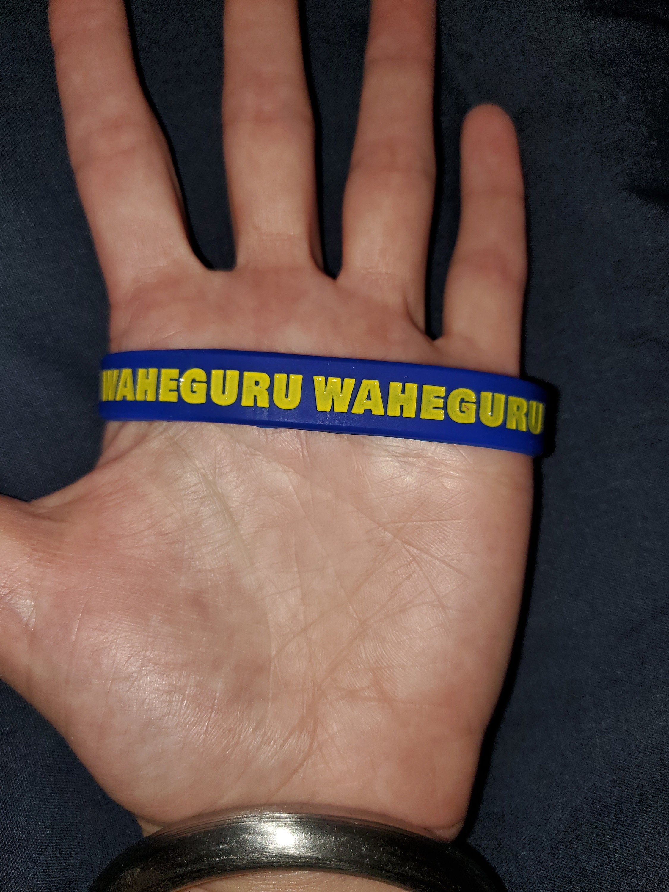 Waheguru Waheguru Blue Silicone Bracelet - Etsy
