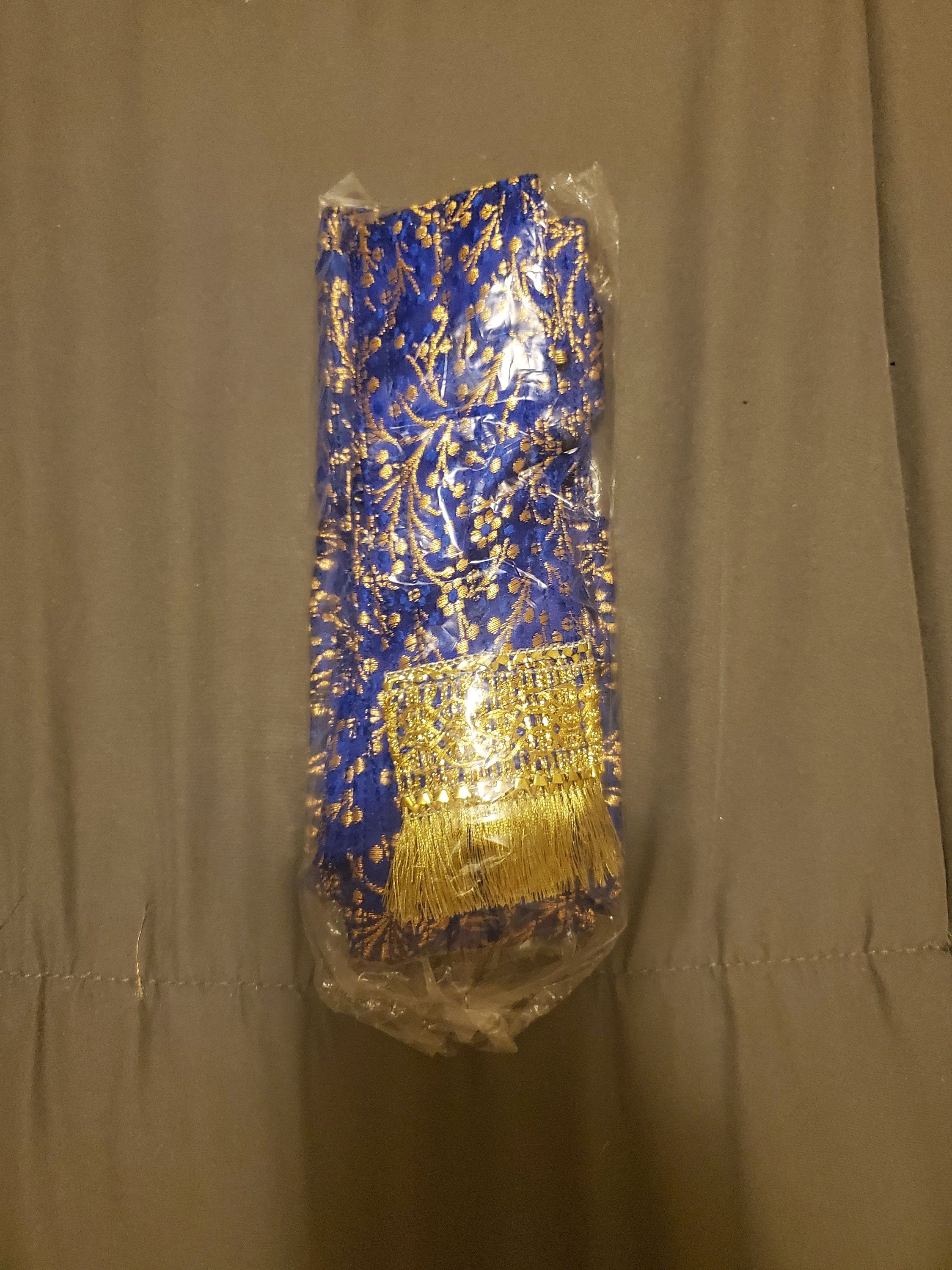 Royal Blue, Copper and Gold Sikh Talwar/long Sword Hazooria Gatra - Etsy