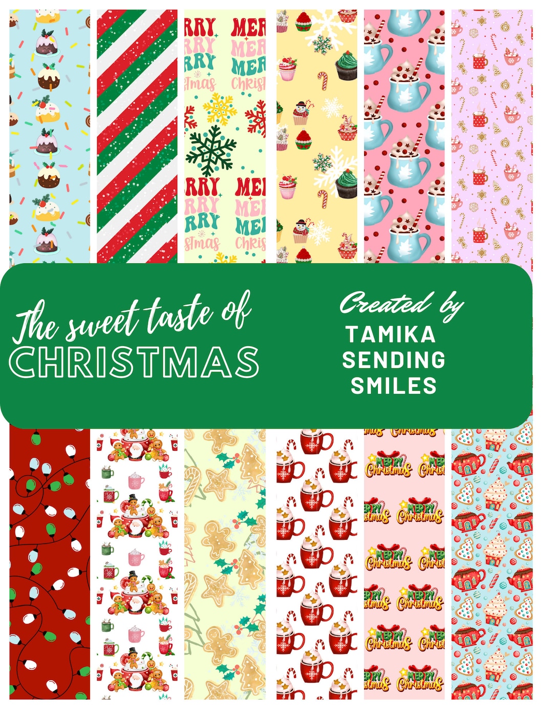 Christmas Digitals Traditional Red Green Sweet Treats Decor Cookies ...