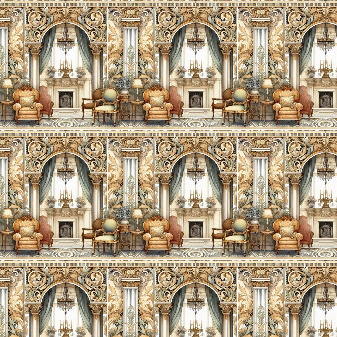 Regency Era Bridgerton Digital Paper Collection Scrapbooking Card ...