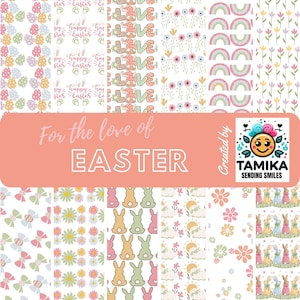 Pastel Easter Digital Paper | 12x12 Digital Scrapbook Paper | Easter ...