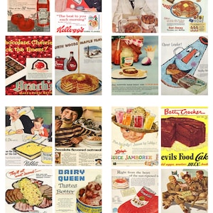 Vintage Cooking Kitchen Digital Paper Collection Scrapbooking Card ...
