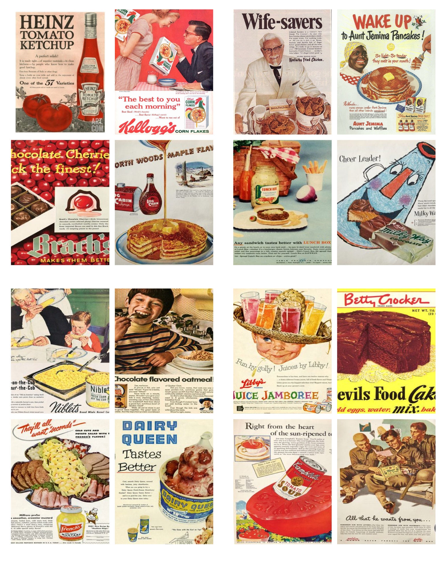 Vintage Cooking Kitchen Digital Paper Collection Scrapbooking Card ...