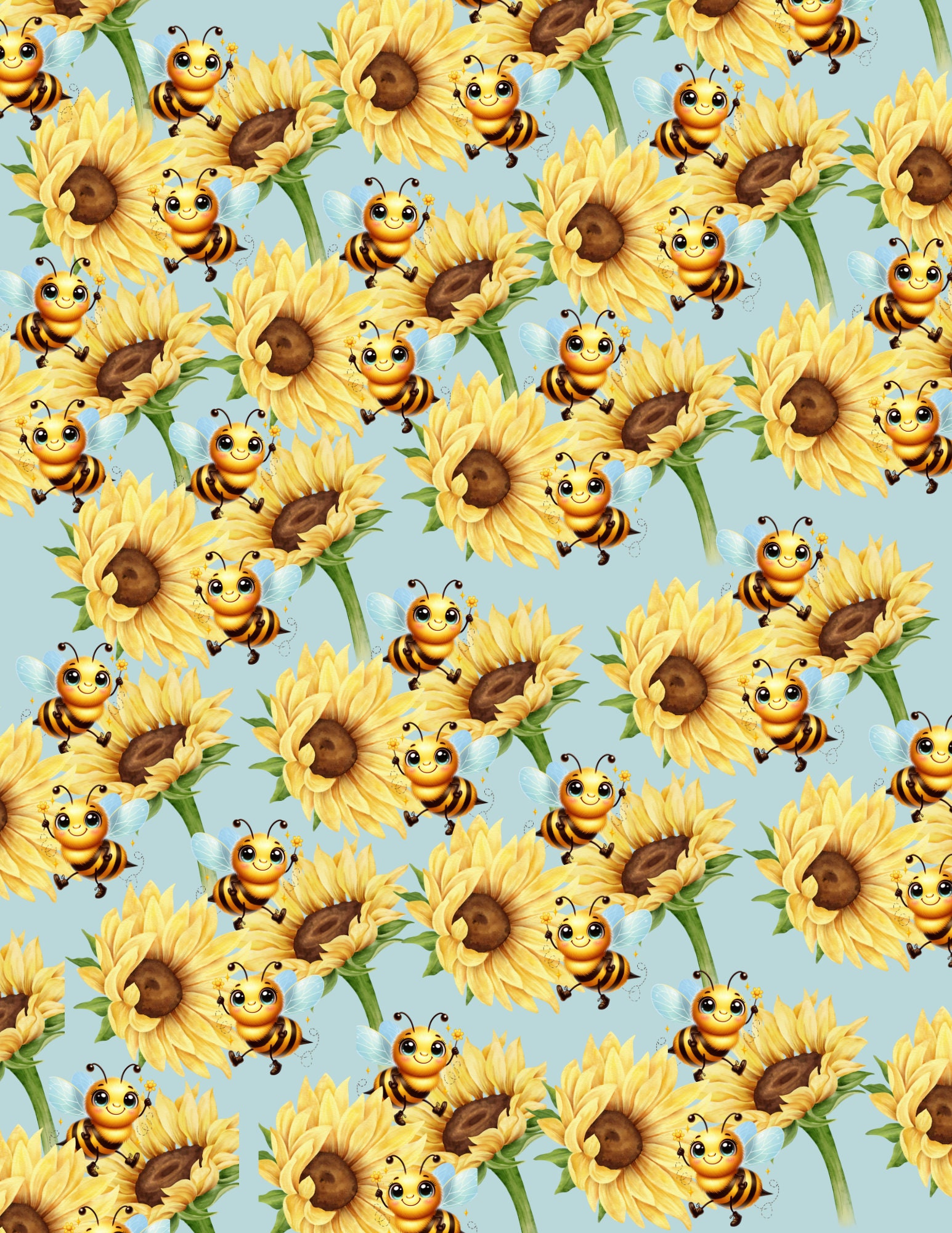 Sunshine Digital Paper Collection With All Bees and Sunflowers ...