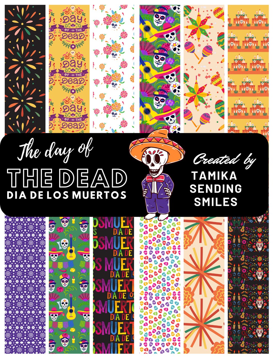 Day of the Dead Dia De Los Muertos Digital Paper Collection ...