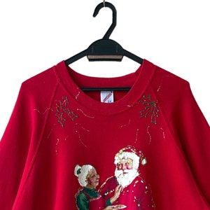 Vintage 90’s Santa Claus Artwork Graphic Sweatshirt Vintage Red ...
